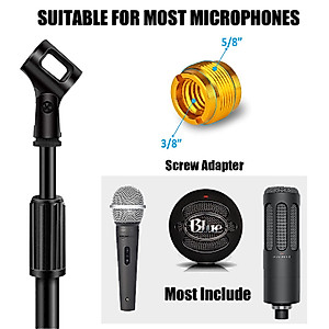 GLEAM Microphone Stand - Universal Mic Mount with Heavy Compact Base