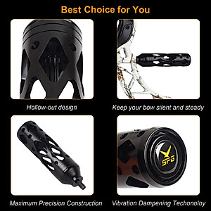 SOPOGER Bow Stabilizer for Compound Bow Recurve Bow Archery Stabilizers 5 Inch 6 Inch Bow Stabilizer Kit for Hunting Vibration Dampening