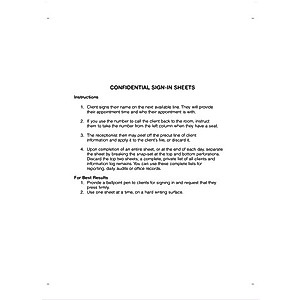 Patient Sign-in Sheets, 8-1/2 X 11 (Blue) Carbonless Form (3,125 Patient Labels) HIPAA Compliant - Form # TWI-WPSGN