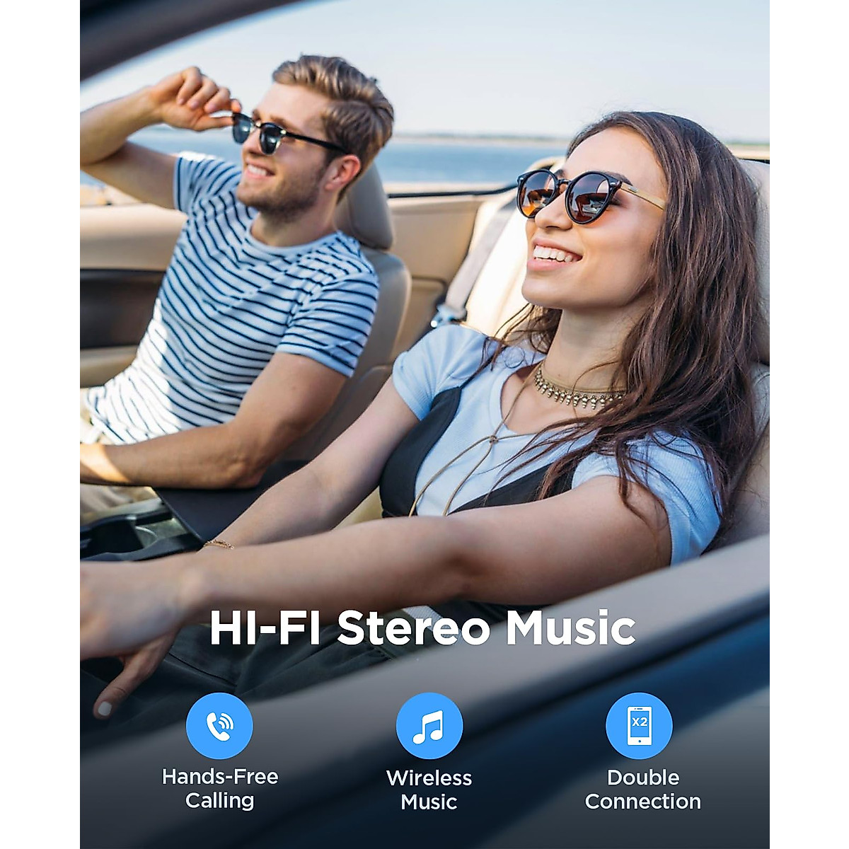 JOYROOM Bluetooth 5.3 Car Adapter [ENC Noise Cancellation] AUX Bluetooth Receiver for Car 3.5mm Jack Kit with Built-in Microphone Aux Input for Car Speaker/Hands-Free Call/Home Stereo/Wired Headphones