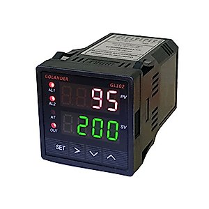 Universal 1/16DIN PID Temperature Controller, PID, On/off, Manual Control, with 2 Alarm Relays