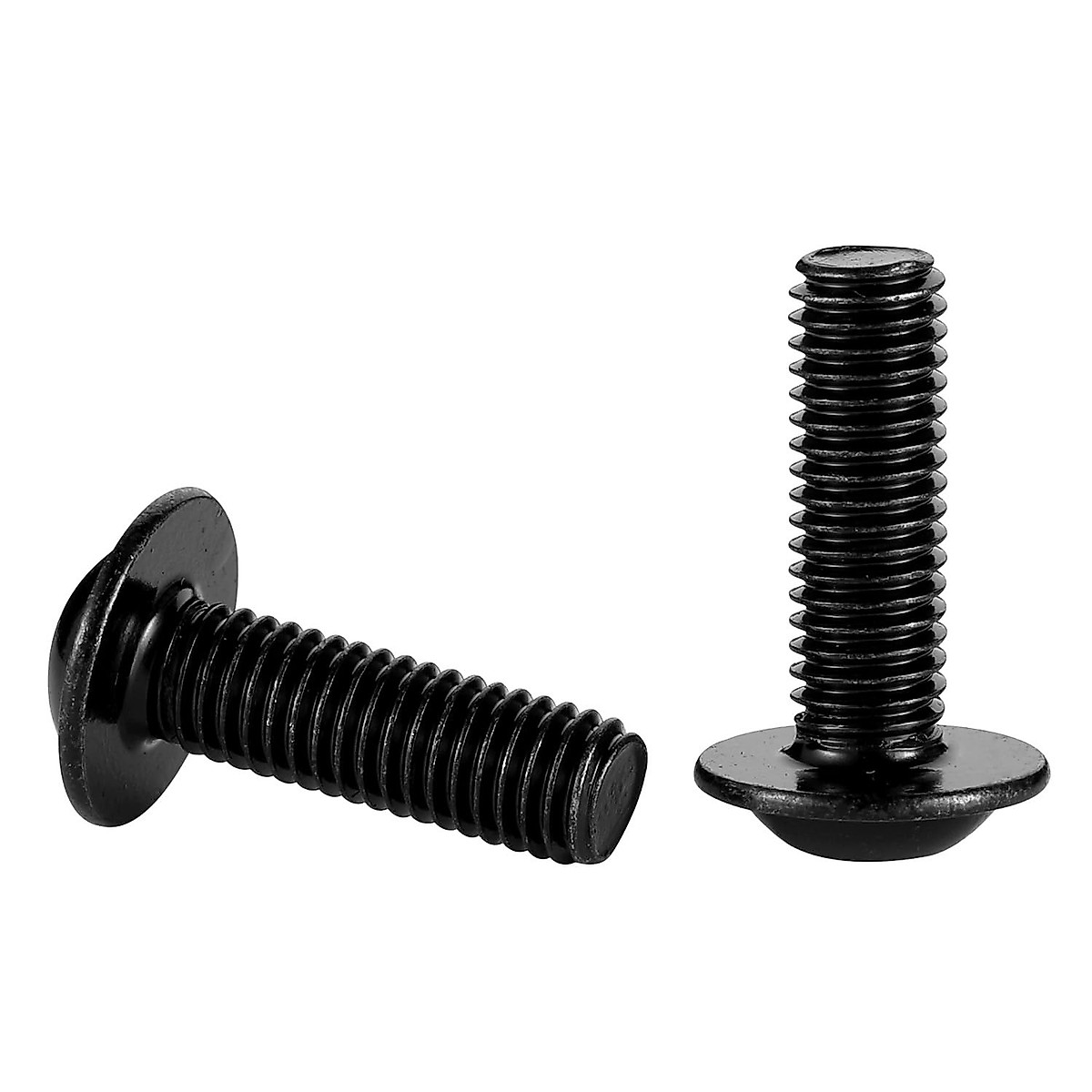 M6-1.0 x 20mm Flanged Button Head Socket Cap Screw Bolts, Allen Socket Drive, Stainless Steel 304, Black Finish, Quantity 25