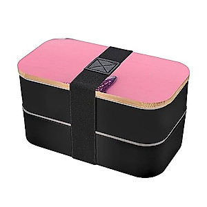 Pink Sand Beach Adult Lunch Box, Bento Box, With Cutlery Set Of 3, 2 Compartments, Rectangular, Lunch Box For Adults