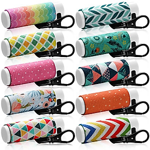 Sureio 10 Pack Lip Balm Holder Keychain Compact Clip On lipstick Holder Lip Gloss Holder Keychain Elastic lipstick Sleeve Clip(Classic Style)