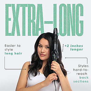 MINT Professional Extra Long Hair Curling Iron 1 1/2 inch | 2-Heater Ceramic Barrel That Stays Hot | 1.5 Inch Hair Iron Curler for Beach Waves | Travel-Ready International Dual Voltage