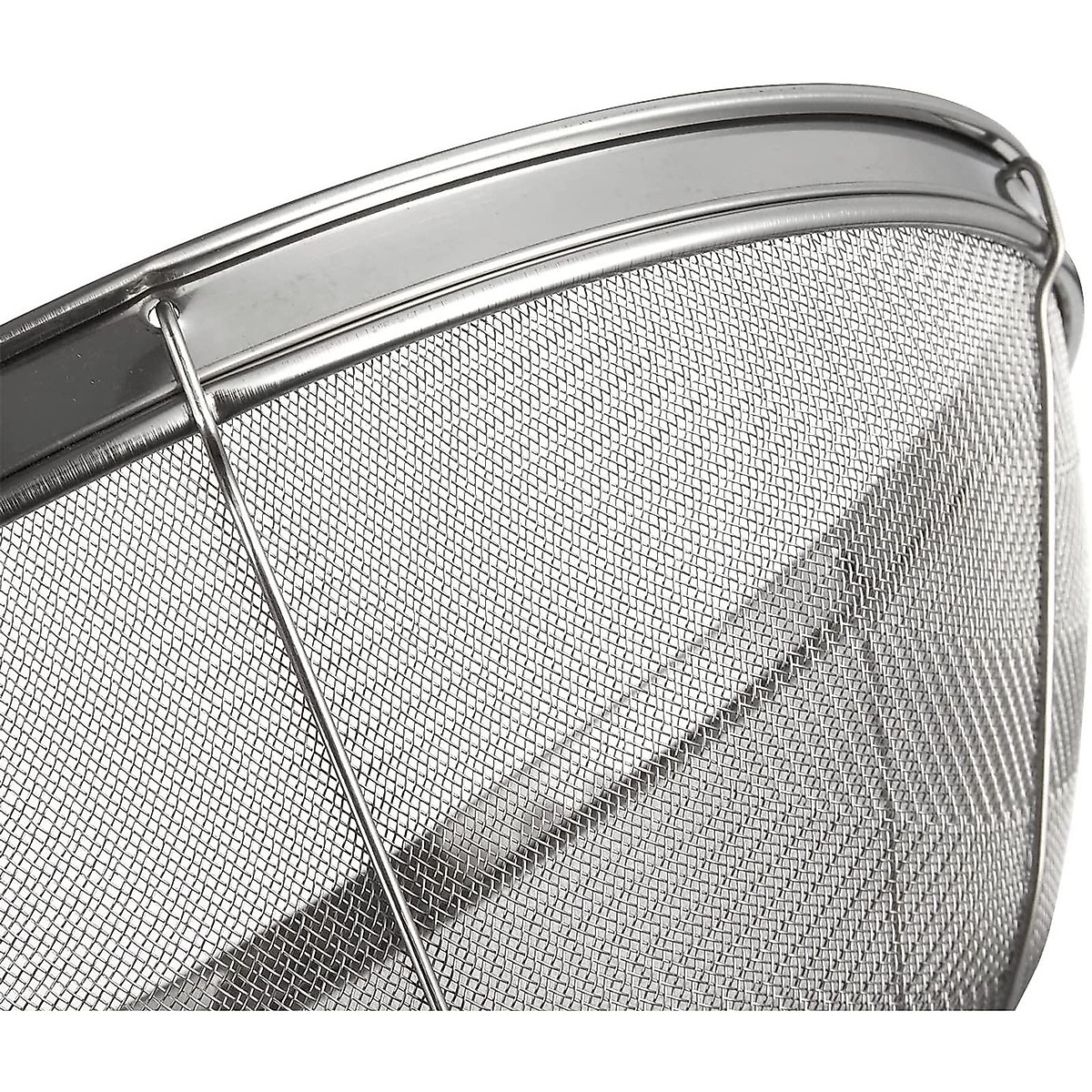 Large Fine Mesh Pasta Strainer, Metal Colander for Rice, Quinoa, Yogurt (10 x 4 In)