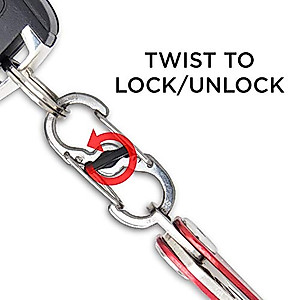 KeySmart Compact Key Holder Add-on Accessory - Stainless Steel Loop Piece Bundle with Bottle Opener and Stainless Steel Quick Disconnect Clip