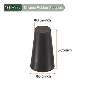 YOKIVE 10Pcs Rubber Stoppers, Tapered Plugs with High-Temperature Resistance | Protect Hole, Great for Lab Industry (Black, 8.2mm to 12.7mm)
