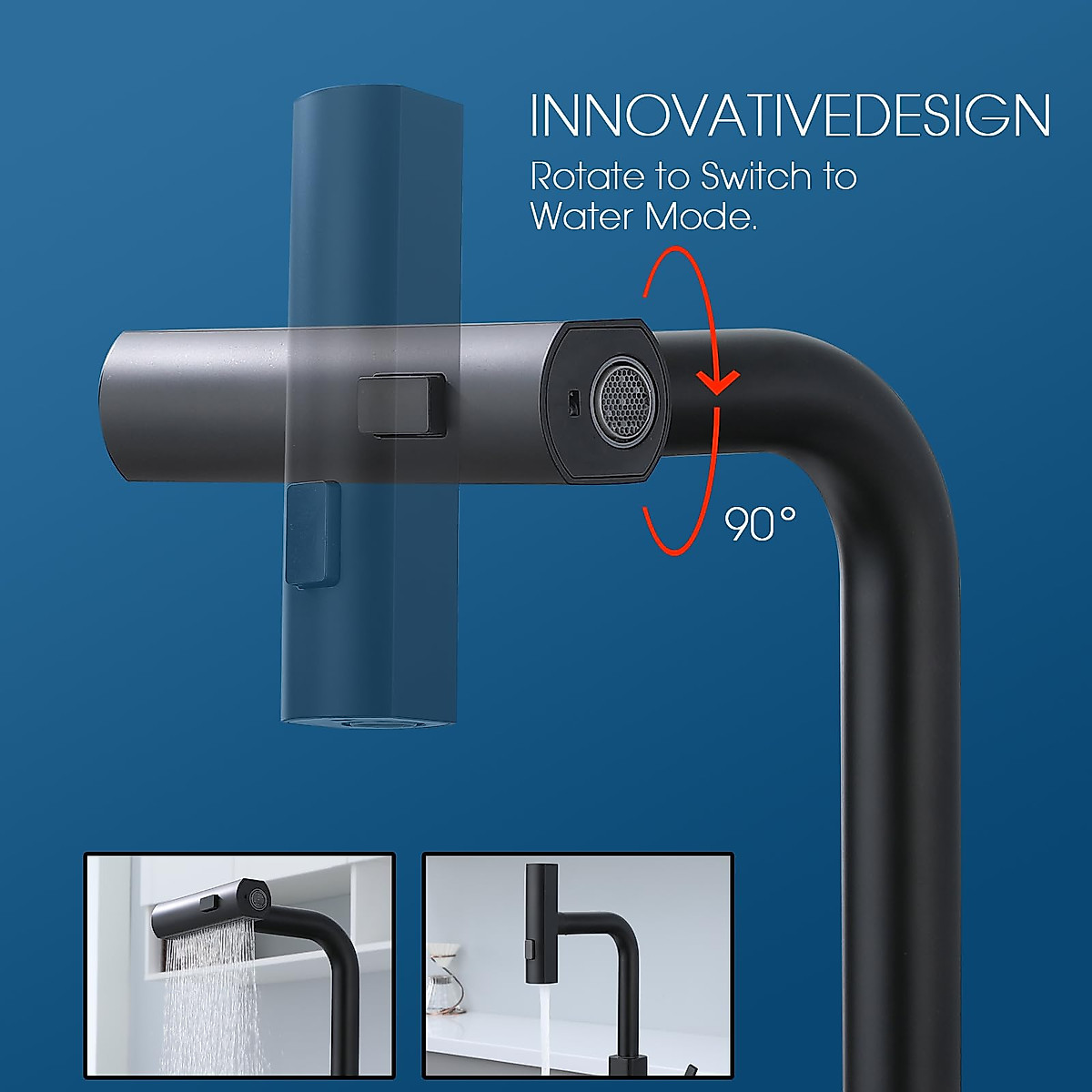 TRJIKAG Faucet Extender, 3 in 1 Sprayer Kitchen Sink Faucet Extender, Anti-Splash Kitchen Faucet Replacement Extender for Kitchen Sink, Black