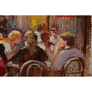 (SOLD) Cafe on the Champs Elysees - Paris cafe by internationally renown painter Yary Dluhos