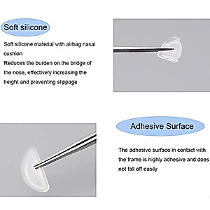 Festful Eyeglass Nose Pads,10 Pairs of Anti-Slip Soft Glasses Nose Pad，Silicone Nose Pads for Glasses (Clear/2mm)
