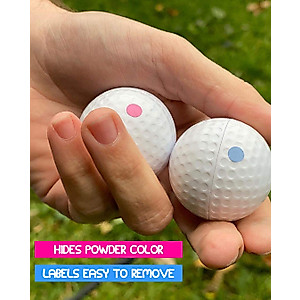 Gender Reveal Golf Balls Exploding Golf Ball Set (1 Pink + 1 Blue + 2 Wooden Tees per Pack) Girl or Boy Baby Reveal Ideas | Announcement Party Themed Gender Reveal Decorations Powder Explosion