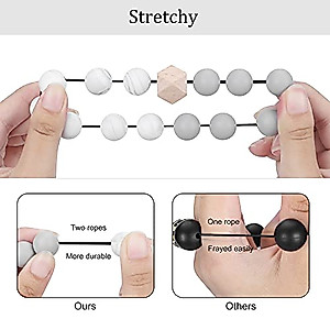 Weixiltc Bracelet Keychain Wristlet, Silicone Bead Key Ring Bracelet for Women (White)