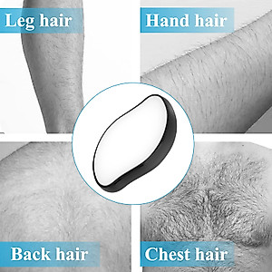 Crystal Hair Eraser, Magic Crystal Hair Remover, Painless Arm Back Bikini Liner Leg Hair Removal for Women Man, Black