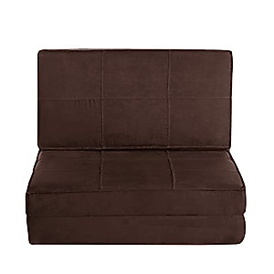 Urban Shop Ultra Suede Convertible Flip Chair, L28.5 x W29.53 x H23.0, Brown