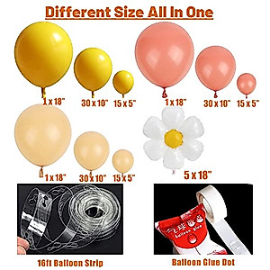 Beaumode Groovy Daisy Balloon Garland Arch Kit 143pcs for Floral Mother's day Best Mom Ever Boho Retro Spring Floral Girls One Two Birthday Baby Shower Party Decorations