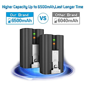 CYZYYLS 2 Packs 6500mAh Replacement Battery Compatible with Ring-Doorbell Camera 2/3/3plus/4,Stick Up Cam Battery and Spotlight Camera Battery (2 Battery with Charger(Black))