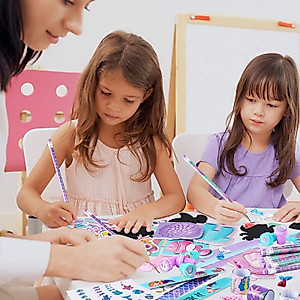 BenLouis 120Pcs Mermaid Party Favors Little Mermaid Pencils Stickers School Stationery Bulk for Kids Mermaid Birthday Decor Baby Shower Candy Goodie Bag Stuffer Classroom Rewards Pinata Supplies