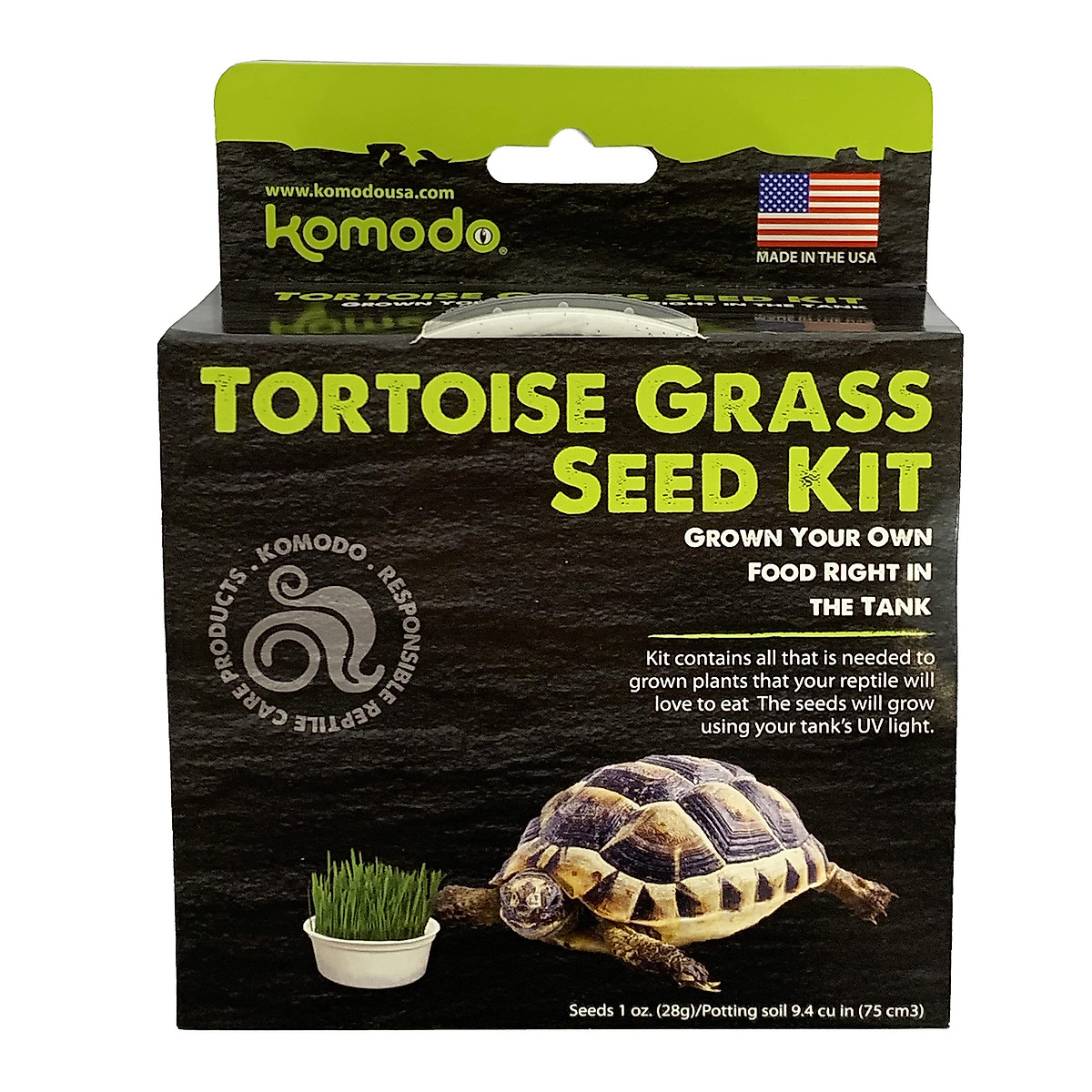 Komodo Grow Your Own Tortoise Grass Seed Kit | Grows Year Round | Fresh Addition for Tortoises Diet
