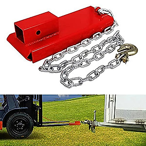 ELITEWILL 2" Forklift Trailer Hitch Receiver Attachment Pallet Forks Towing Adapter with Chain