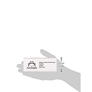 Amazon Brand - Mama Bear Glow-in-the-Dark Baby Pacifier, Stage 2 (6-12M), BPA Free, Assorted Colors, 4 count (Pack of 1)