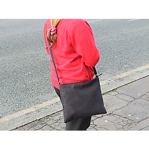 LONI Womens Hot Faux Suede Shoulder Bag Cross-Body Bag Flat with Zip-Top Tan Cinammon