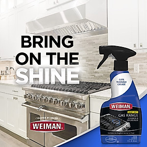 Weiman Gas Range and Stove Top Cleaner and Degreaser - 2 Pack - Dissolves Cooked On Food and Stains