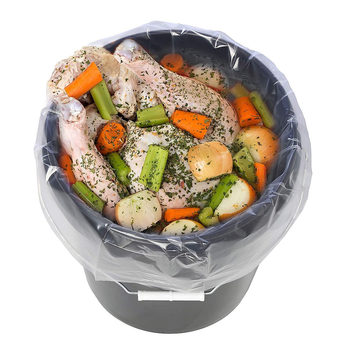 5 Gallon Bucket Liner Bags for Marinating and Brining, Food Grade, BPA Free, Extra Heavy Duty Leak Proof (10 pack)