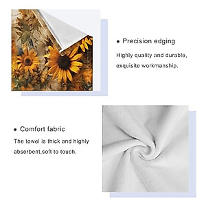 Flradish Sunflowers Towels 3 Pack Bath Towels for Bathroom Set Soft Cotton Highly Absorbent Lightweight & Quickdry Towel Set 1 Bath Towel,1 Hand Towel,1 Washclothe