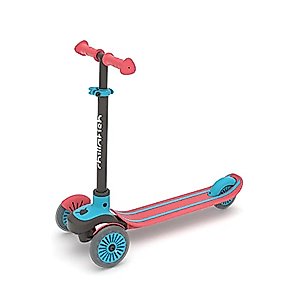 Chillafish Scotti 3-Wheel Lean-to-Steer Scooter with twintip Antislip Deck and Integrated Brake, Adjustable Height Handlebars, Comfy handgrips, for All Ages 3 and up, Red