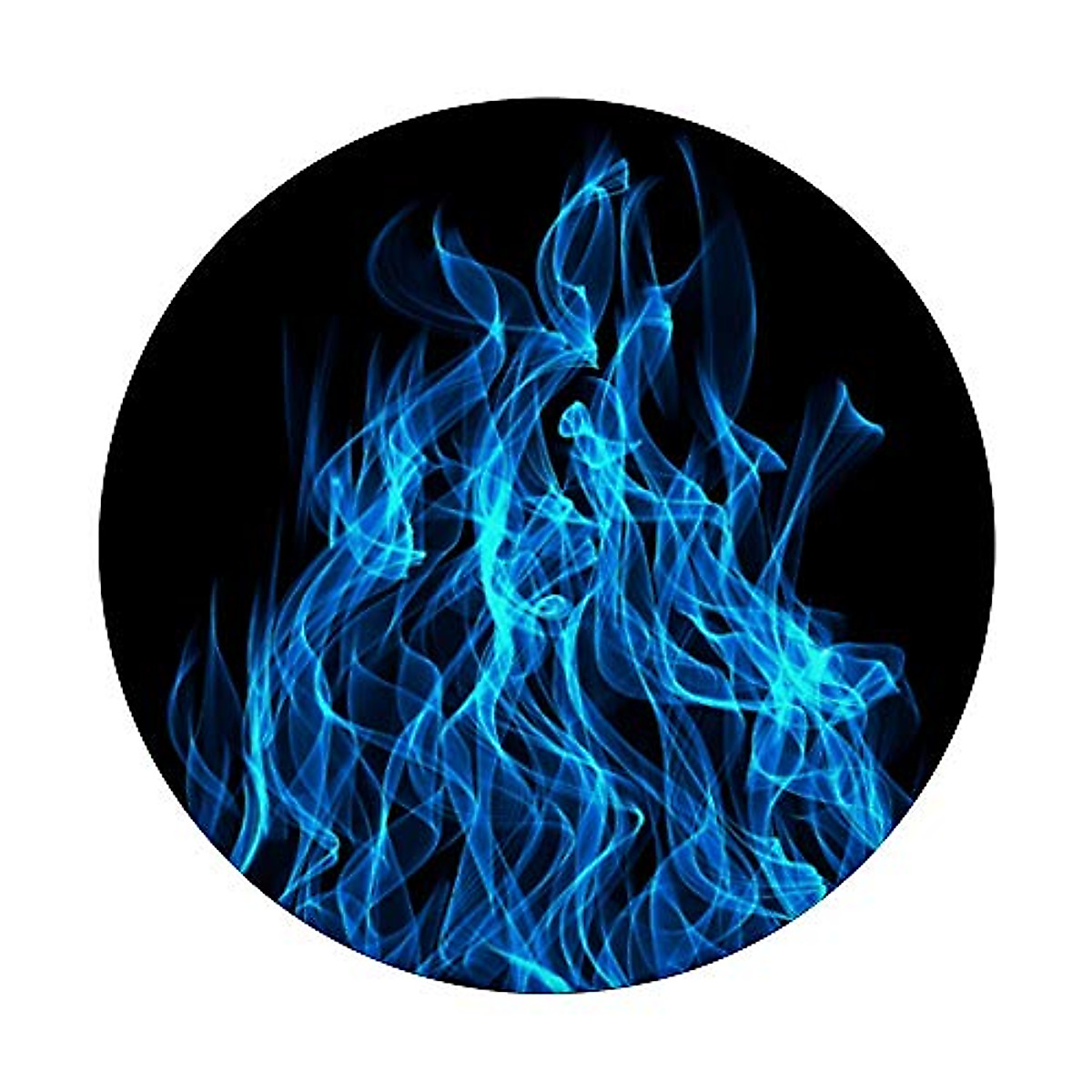 Blue Burning Fire Flames Cool Novelty Gift Black PopSockets PopGrip: Swappable Grip for Phones & Tablets