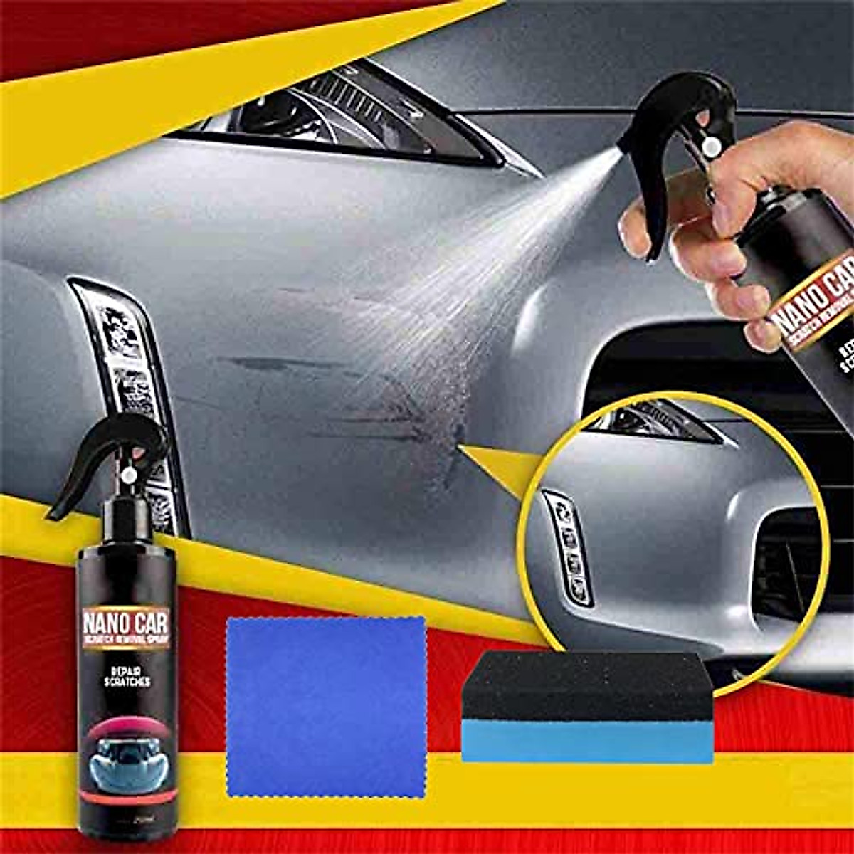 dwguzimlxg Car Scratch Repair Nano Spray, Car Scratch Remover, Repair, Protection, & Swirl Remover Polish, Scratch Removal for Cars, Removes Any Scratch and Mark (120ml)