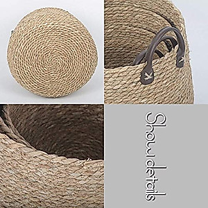 Handmade Rattan Basket Laundry Diaper Toy Storage Basket (Size : Small) (Large)