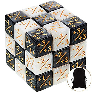 24 Pieces Dice Counters Token Dice Loyalty Dice Marble D6 Dice Cube Compatible with MTG, CCG, Card Gaming Accessory