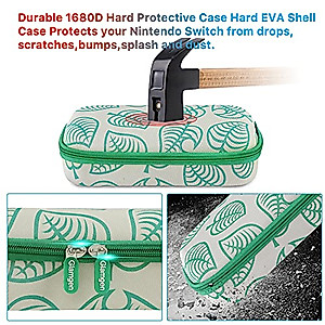 Upgraded Large Carrying Case for Nintendo Switch, Switch Travel Case with 19 Game Cards - Includes Accessories Pouch That Fits Extra Joy Cons, Charger AC Adapter,Leaf Crossing Hardshell Storage Case