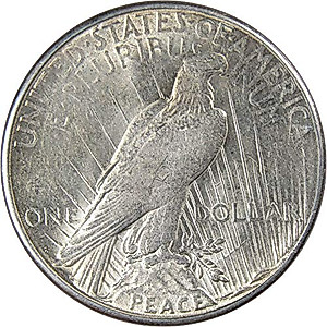 1923 S Peace Dollar AU About Uncirculated 90% Silver $1 US Coin Collectible