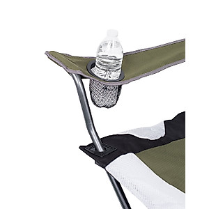 Internet's Best 2 Pack Padded Camping Folding Chair - Outdoor - Green - Sports - Cup Holder - Comfortable - Carry Bag - Beach - Quad