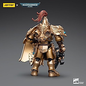 LEBOO JOYTOY Warhammer 40k Adeptus Custodes Custodian Guard with Sentinel Blade and Praesidium Shield 1/18 Scale Action Figure 4.88in Height Joy Toy Models