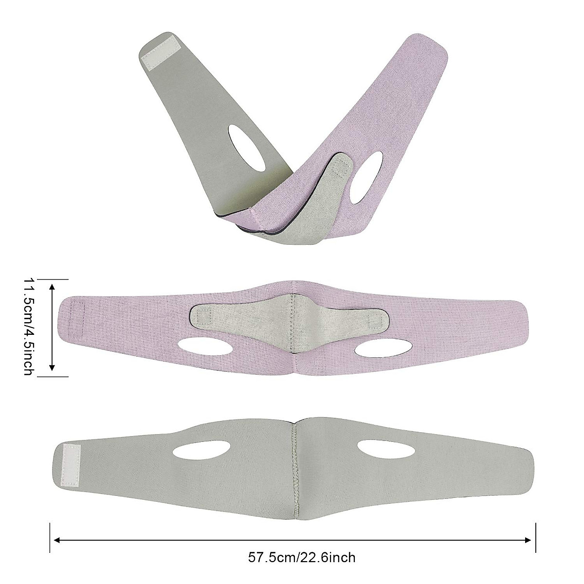 V-Line Face Chin Strap, FERNIDA Soft V Line Face Lifting Mask Chin Cheek Lift Up Band for Women and Men, Pink