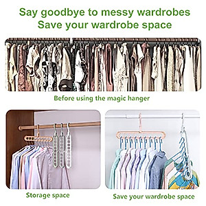 Closet Organizers and Storage,5 Pack Sturdy Closet Organizer Hangers,Closet Storage,Closet Organization,Magic Space Saving Hanger with 9-Holes for Wardrobe Clothes,Shirts,Pants,Dresses