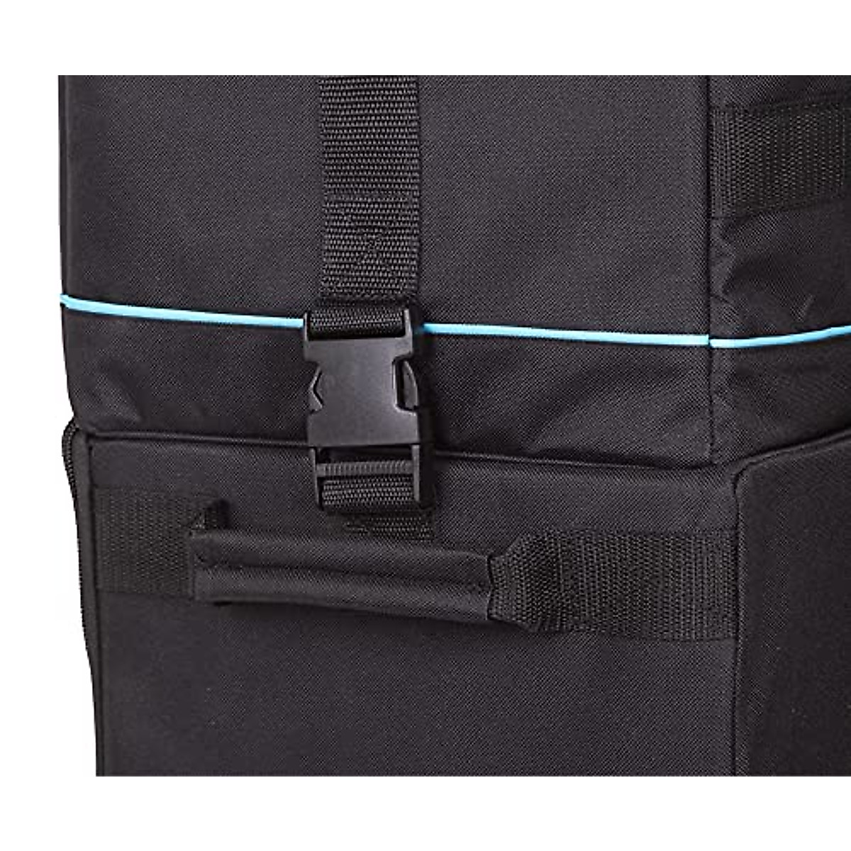 ArtBin 6922SP Tote Express Rolling Portable Art Craft & Sewing Storage Organizer Bag with Wheels-Fits Sewing Machine, 0, Black/Aqua