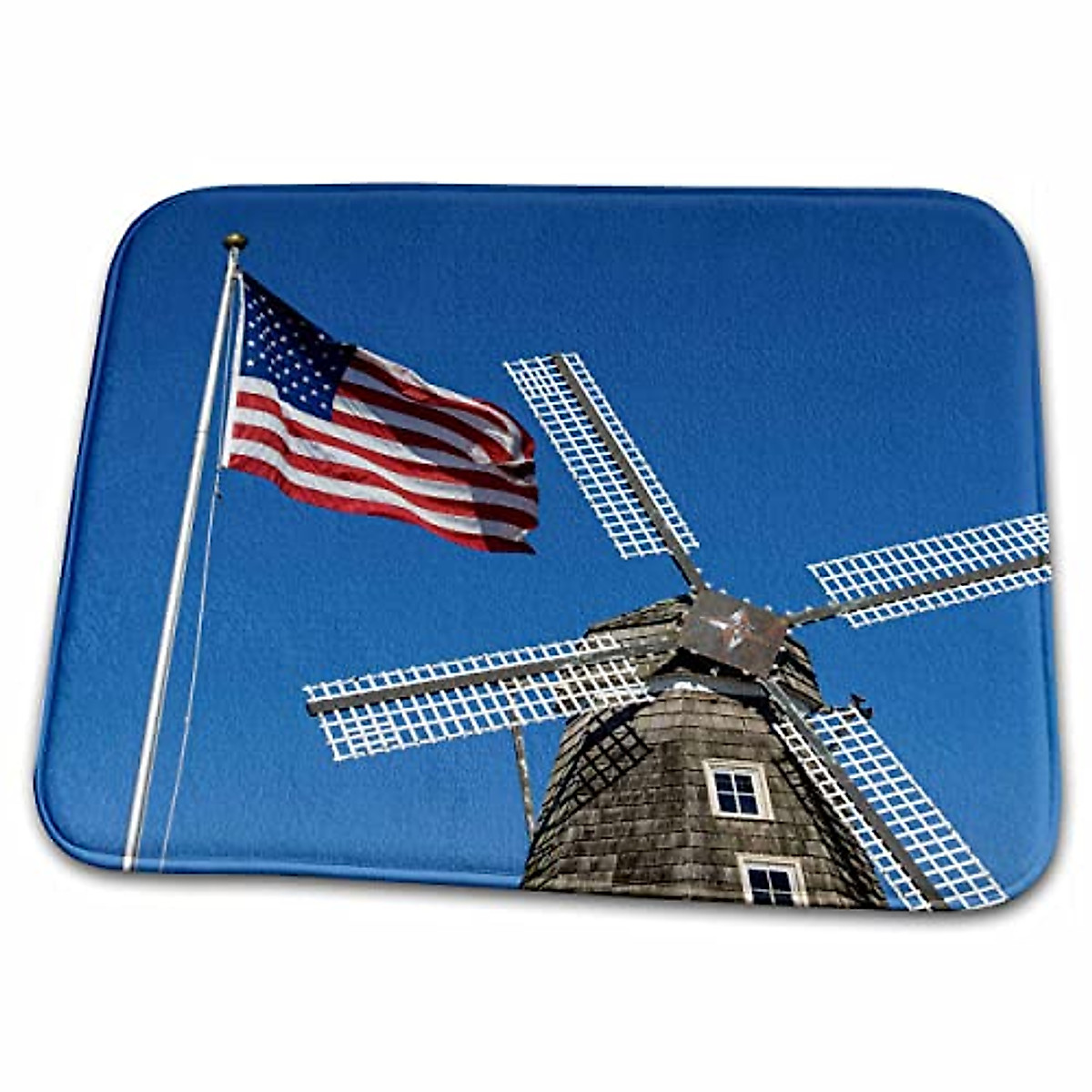 3dRose Nelis Dutch Village Dutch Windmill, US Flag,... - Bathroom Bath Rug Mats (rug-191761-1)