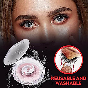 Self-Adhesive Eyelashes, (2Pairs) Reusable Self-Adhesive Eyelashes (2Pairs Natural)