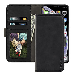 MILEGAO Case for AGM Glory Qualcomm 5G, Magnetic PU Leather Wallet-Style Business Phone Case,Fashion Flip Case with Card Slot and Kickstand for AGM Glory Pro 5G 6.53 inches-Black