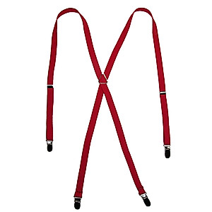 CTM® Women's Elastic Clip-End 1/2 Inch Skinny Urban Suspenders, Black