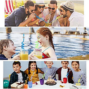 24Pcs Soccer Party Straws for Soccer Party Favors, Soccer Ball Themed Party Decorations Reusable Soccer Themed Straws for Sports Party Supplies for Kids Boys Girls