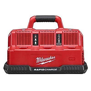 Milwaukee M12 and M18 12-Volt/18-Volt Lithium-Ion Multi-Voltage 6-Port Sequential Rapid Battery Charger (3 M12 and 3 M18 Ports)