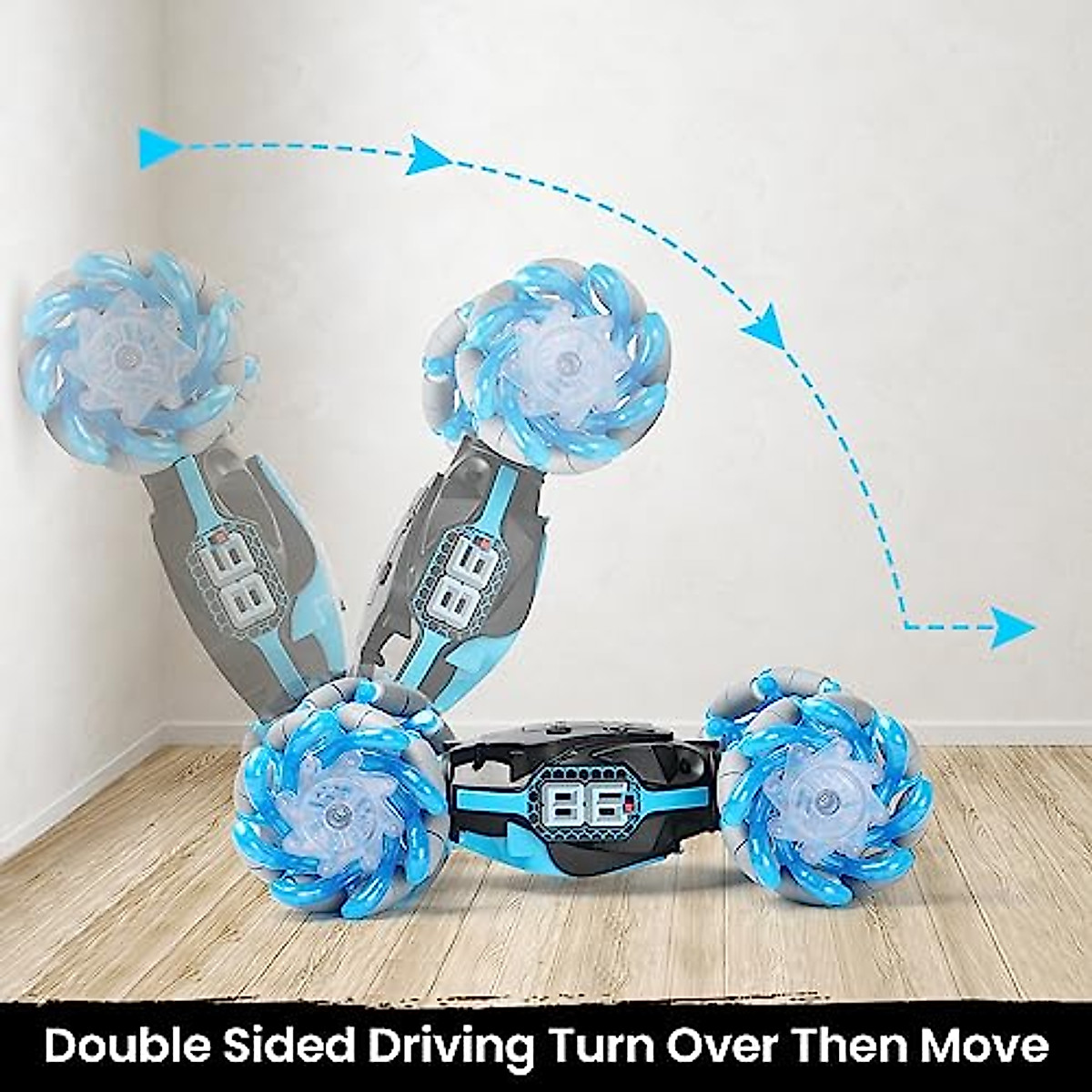 Gesture Sensing RC Stunt Car - 2.4 Ghz 4WD Off-Road Omnidirectional Smart Expandable Wheels Remote Control Car Toys Best Birthday Cool Toy Gifts for Boys Kids Adults
