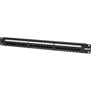 Tripp Lite 24-Port 1U Rackmount Cat6 110 Patch Panel 568B, RJ45 Ethernet(N252-024)