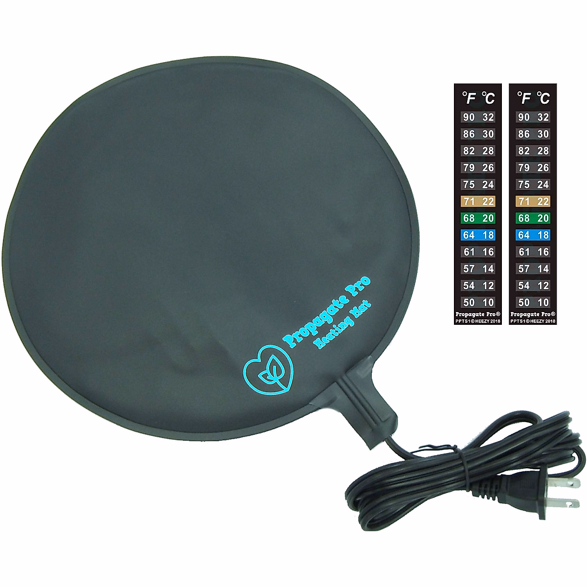 Brewing & Fermentation Heat Pad for Homebrew Beer & Wine Fermenting 120VAC 12 or 25 Watt Heating Mat: Safe for Plastic/Glass Carboy Fermentors w/Heater Temp Strips (10" - 12 Watts (Black))